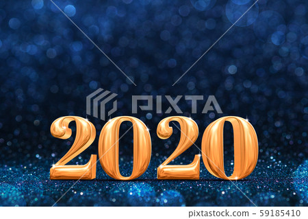 2020 golden new years 3d rendering at abstract - Stock Illustration ...