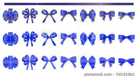 Blue ribbon material set Illustration - Stock Illustration [59185862 ...