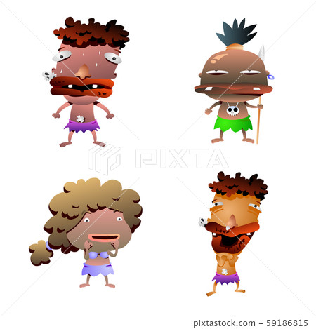 Gradient Comic Characters - Stock Illustration [59186815] - PIXTA