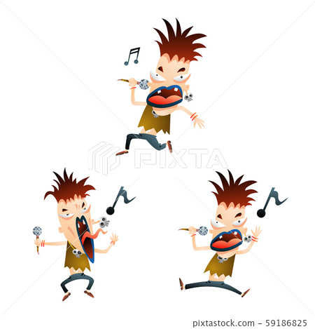 Gradient Comic Characters - Stock Illustration [59186825] - PIXTA