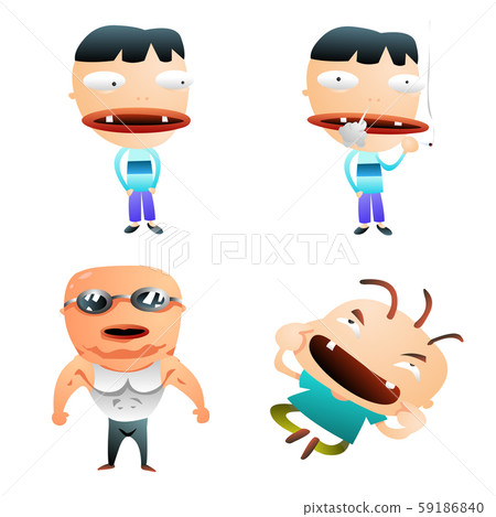Gradient Comic Characters - Stock Illustration [59186840] - PIXTA
