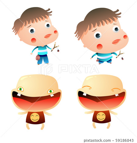 Gradient Comic Characters - Stock Illustration [59186843] - PIXTA