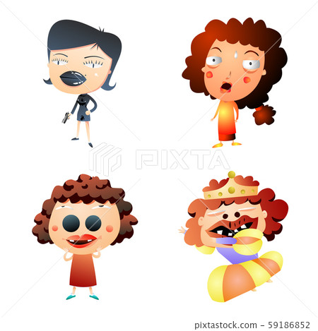 Gradient Comic Characters - Stock Illustration [59186852] - PIXTA