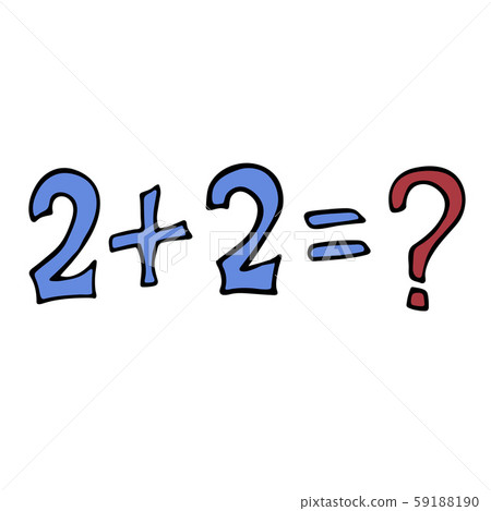 equation two plus two equals question mark.... - Stock Illustration ...