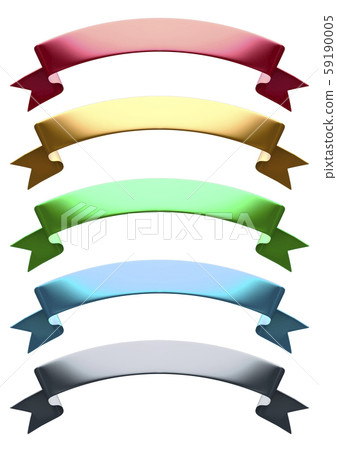Ribbon 5 color set metallic color - Stock Illustration [59190005] - PIXTA