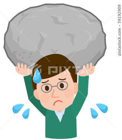 Man holding a rock Illustration - Stock Illustration [59192909] - PIXTA