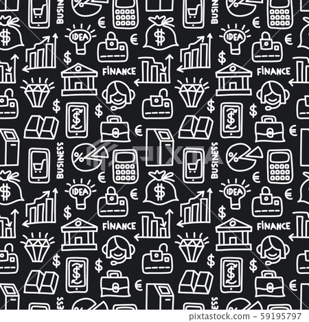 finance seamless pattern - Stock Illustration [59195797] - PIXTA