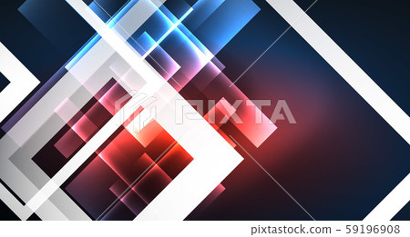 Neon glowing techno square rectangle lines,... - Stock Illustration ...