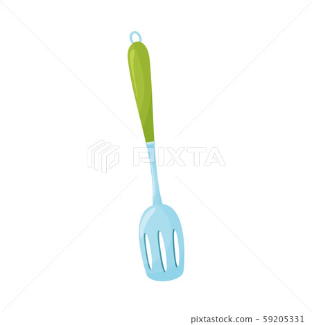 Kitchen spatula with slots. Vector illustration... - Stock Illustration ...