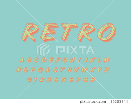Retro font and alphabet. Stock vector illustration - Stock Illustration ...