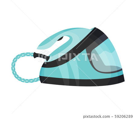 Light blue iron with wire. Vector illustration... - Stock Illustration ...