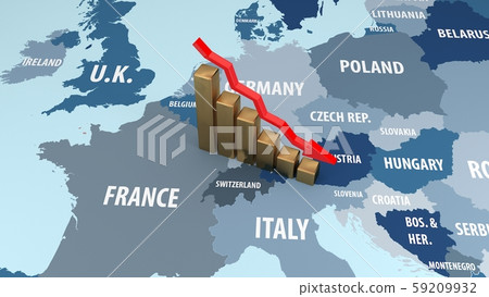 The Crisis Of The European Union. The fall in... - Stock Illustration ...