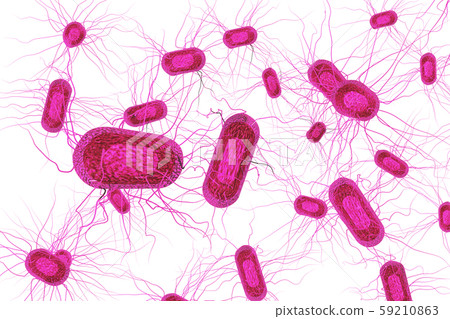 Illustration of E. coli (computer graphic:... - Stock Illustration ...