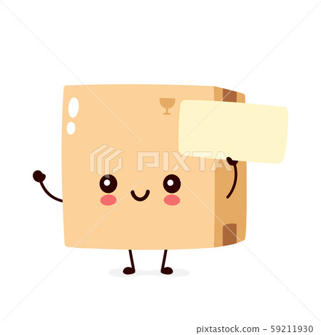 Cute smiling happy parcel,delivery box - Stock Illustration [59211930 ...