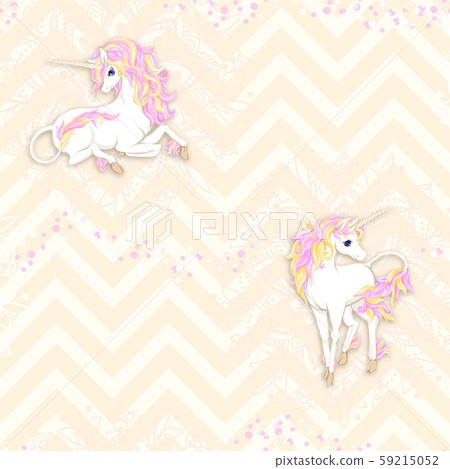 Seamless pattern, background with unicorn - Stock Illustration ...