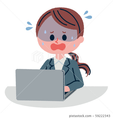 Illustration of a female employee who is impatient - Stock Illustration ...