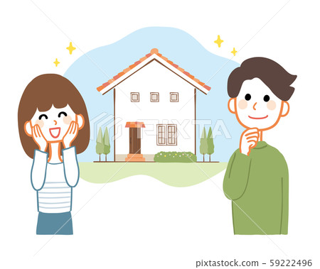 Young couple longing for their own home - Stock Illustration [59222496 ...