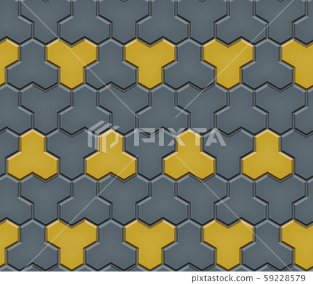 Seamless pattern of trihex cobblestone pavement - Stock Illustration ...