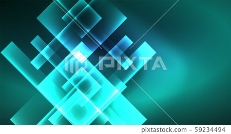 Neon glowing techno square rectangle lines,... - Stock Illustration ...