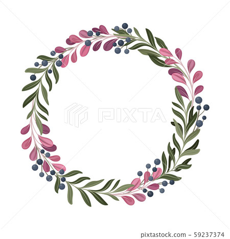 Colorful Berry Ornamental Vector Border.... - Stock Illustration ...