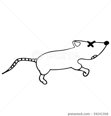 little dead mouse. isolated outline vector - Stock Illustration ...