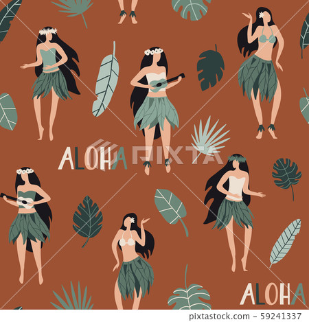 Aloha seamless pattern - Stock Illustration [59241337] - PIXTA
