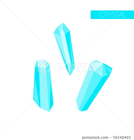 Set of isolated crystal in cartoon vector style - Stock Illustration ...