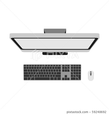 Computer top view technology business office - Stock Illustration ...