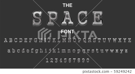 Space font and alphabet with numbers. Vector - Stock Illustration ...