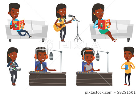Vector set of media people characters. - Stock Illustration [59251501 ...
