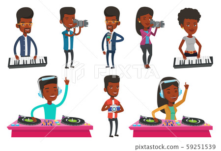 Vector set of media people characters. - Stock Illustration [59251539 ...