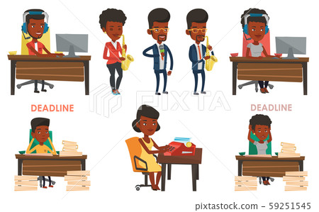 Vector set of media people characters. - Stock Illustration [59251545 ...