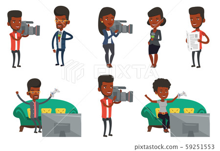 Vector set of media people characters. - Stock Illustration [59251553 ...