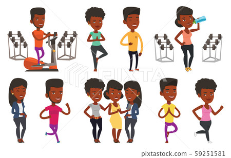 Vector set of sport characters. - Stock Illustration [59251581] - PIXTA