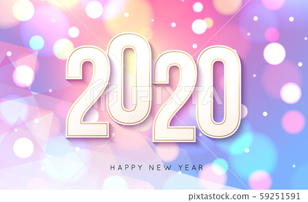 Happy New 2020 Year. Colorful soft background... - Stock Illustration ...