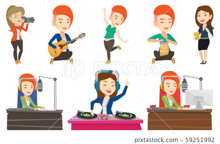 Vector set of media people characters. - Stock Illustration [59251992 ...