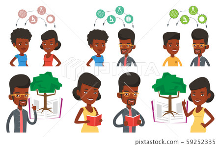 Vector set of student characters. - Stock Illustration [59252335] - PIXTA
