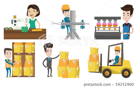 Vector set of industrial workers. - Stock Illustration [59252900] - PIXTA