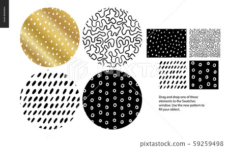 Hand drawn Patterns - rounded - Stock Illustration [59259498] - PIXTA