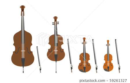 Vector illustration set of stringed instruments... - Stock Illustration ...