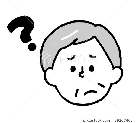 Senior man who feels doubt (simple) - Stock Illustration [59267463] - PIXTA
