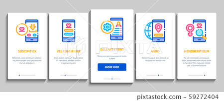 Dating App Onboarding Elements Icons Set Vector-插圖素材 [59272404] - PIXTA圖庫