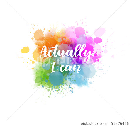 Actually I can lettering - Stock Illustration [59276466] - PIXTA