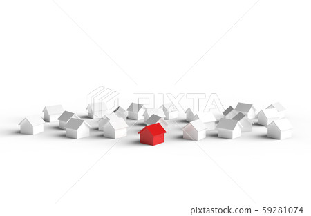 Group of house isolated on white background. - Stock Illustration ...