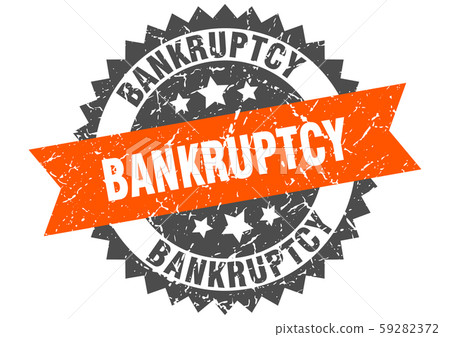 bankruptcy grunge stamp with orange band. - Stock Illustration ...