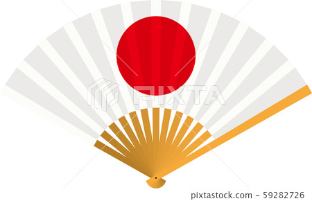 Japanese flag pattern folding fan - Stock Illustration [59282726] - PIXTA