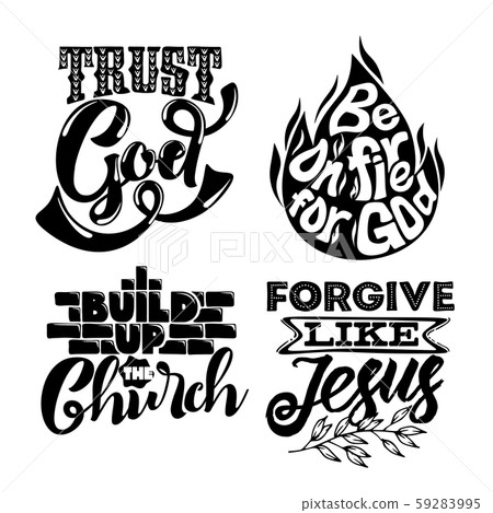 Christian typography and lettering.... - Stock Illustration [59283995 ...