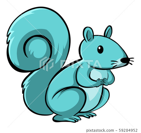 Blue squirrel on white background - Stock Illustration [59284952] - PIXTA