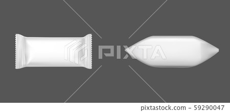 White candy wrappers, blank foil or paper packages - Stock Illustration ...