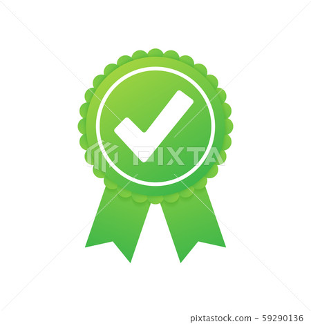 Green approved star sticker on white background. - Stock Illustration ...